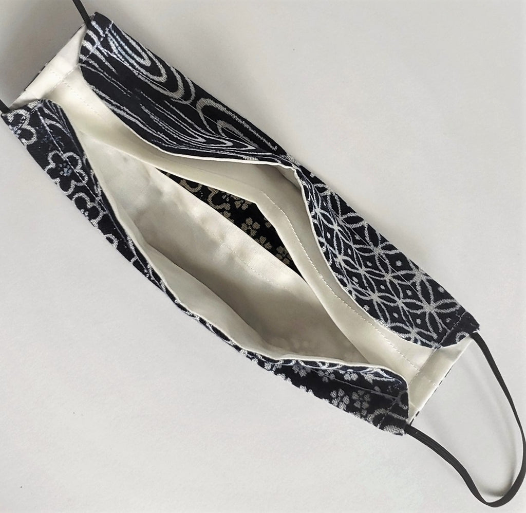 Origami Face Mask in Indigo Patchwork|Anti Fog Mask w/ nose wire and ...